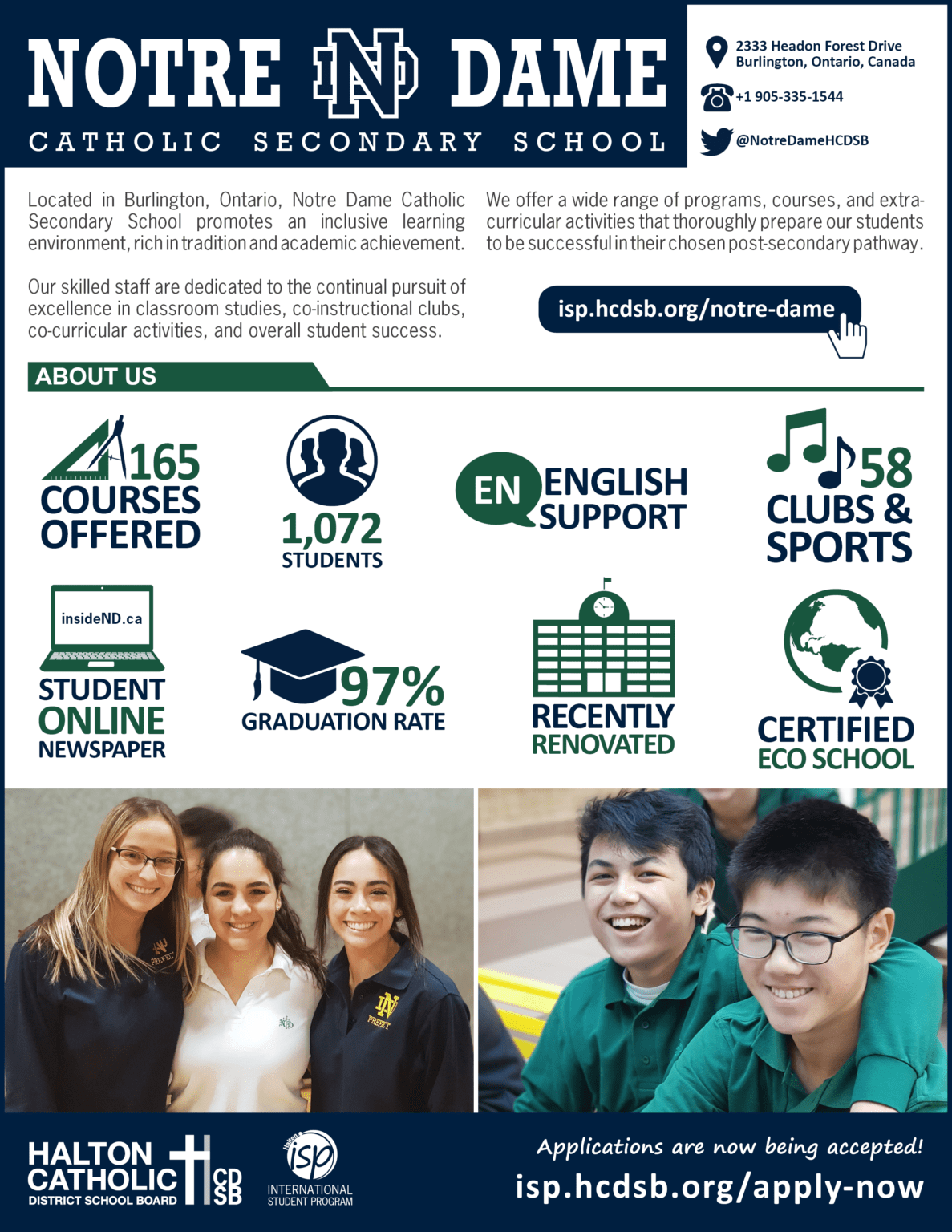 Notre Dame Catholic Secondary School – HCDSB International Student Program